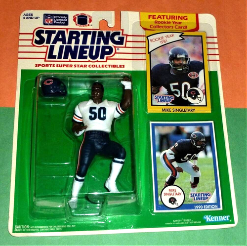 1990 MIKE SINGLETARY Chicago da Bears Starting Lineup white jersey ...