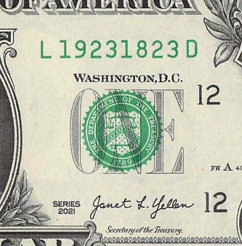 1923 1823 Century Tombstone Date Note Fancy Serial Number One Dollar ...