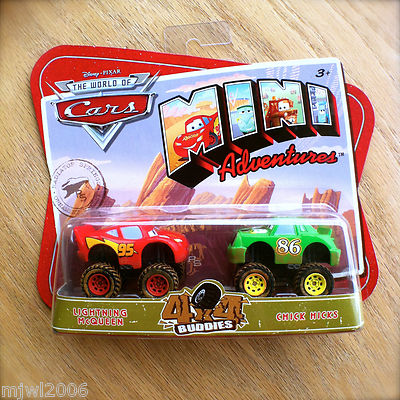 Disney PIXAR Cars MINI ADVENTURES 4x4 Buddies MCQUEEN & CHICK HICKS ...