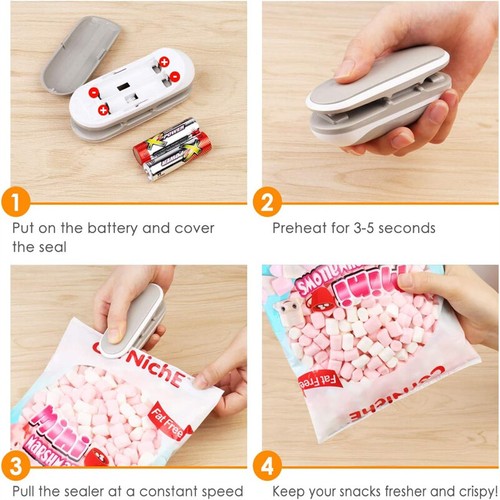 Mini Bag Sealer 2 in 1 Heat Sealer Cutter Handheld Bag Sealing Machine ...