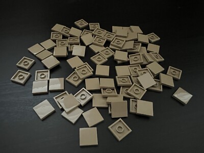 LOT - 100 LEGO PIECES Dark Tan FINISHING SMOOTH TILE TILES BRICK BULK ...