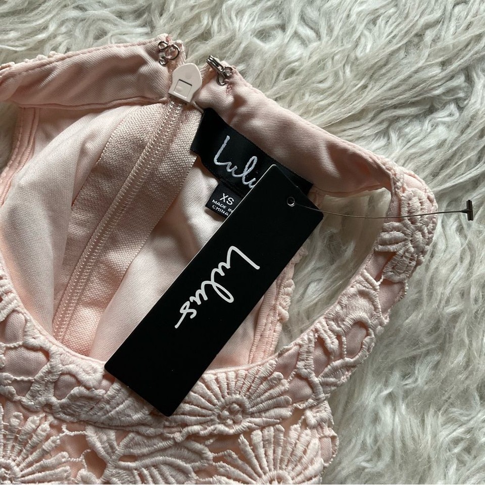 🆕Lulu's Love Poem Blush Pink Lace Mini Dress | eBay