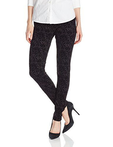 NYDJ Plus JOANIE Black Primrose Flocking Lift Tuck Skinny Pull On ...