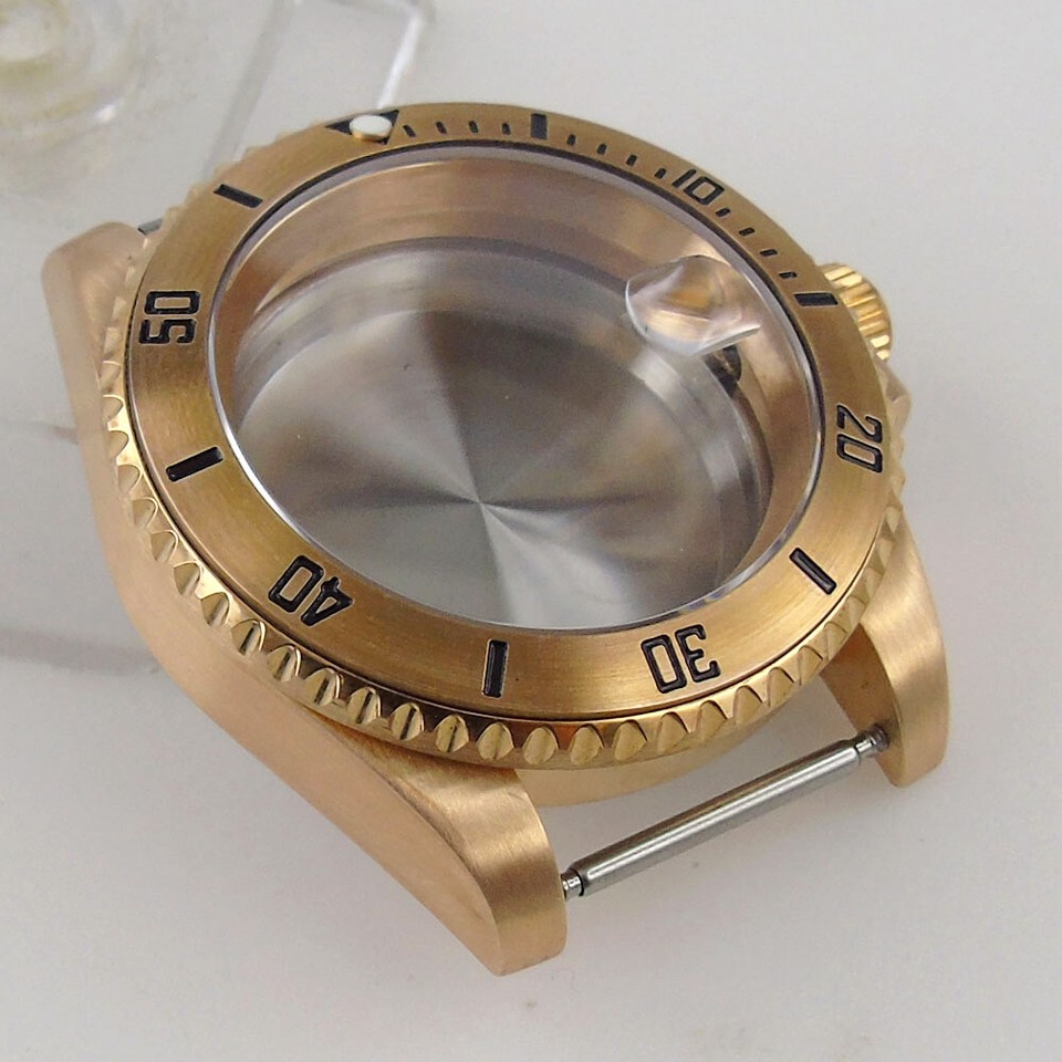 40mm CUSN8 Solid Bronze Bezel Sapphire Glass Watch Case Fit NH35 NH36 ...