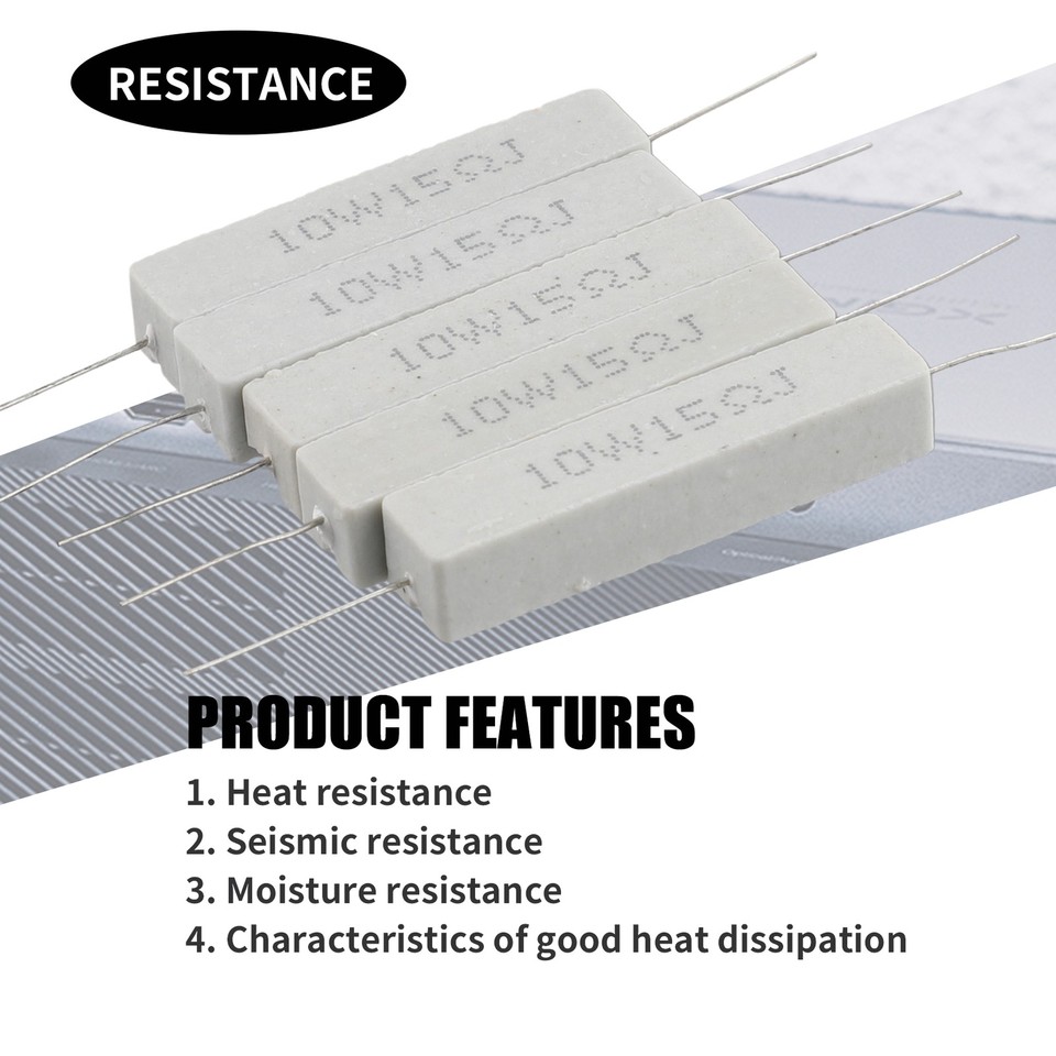 5 Pcs 10W Watt 15 ohm 5% Wirewound Ceramic Cement Resistor C8L23345 | eBay