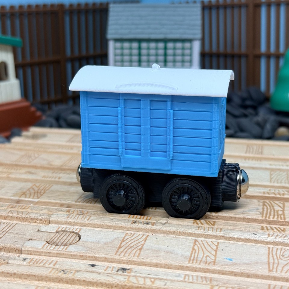 Wooden Railway Narrow Gauge Blue Box Van Trains Custom Made for Thomas ...