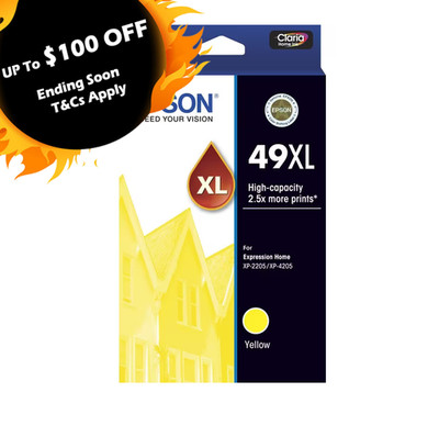 Epson Genuine 49XL Ink Cartridge Yellow High Yield for XP-2205, XP-4205 ...