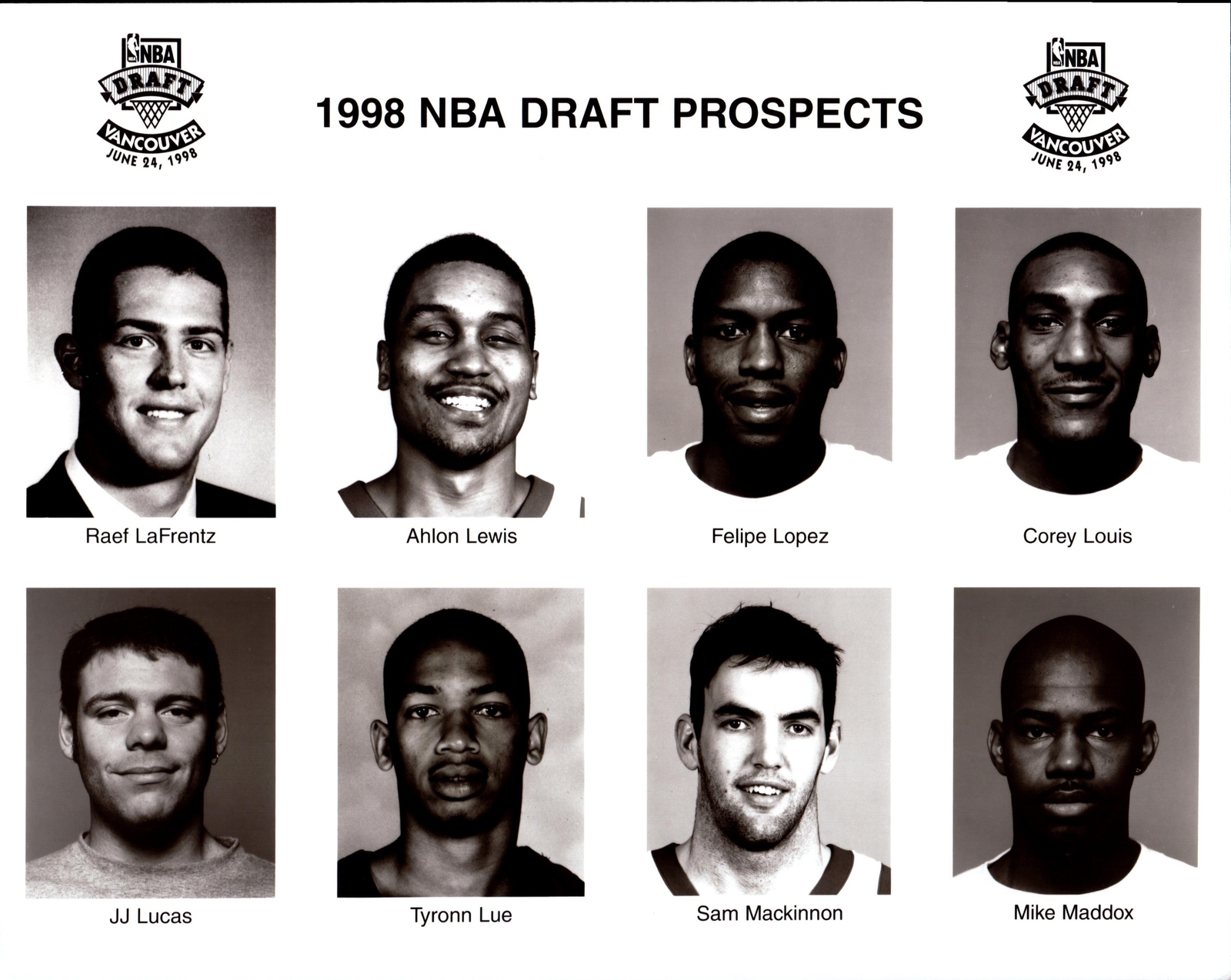 Vintage Press Photo Basketball NBA 1998 Draft Prospects Raef LaFrentz ...