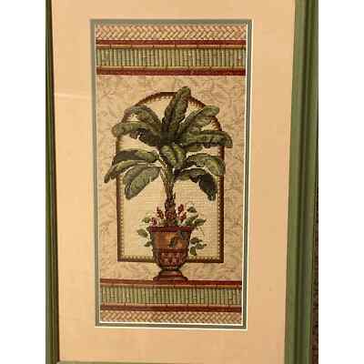 Potted Plant Needlepoint Signed by artist 15 x 24" Green | eBay