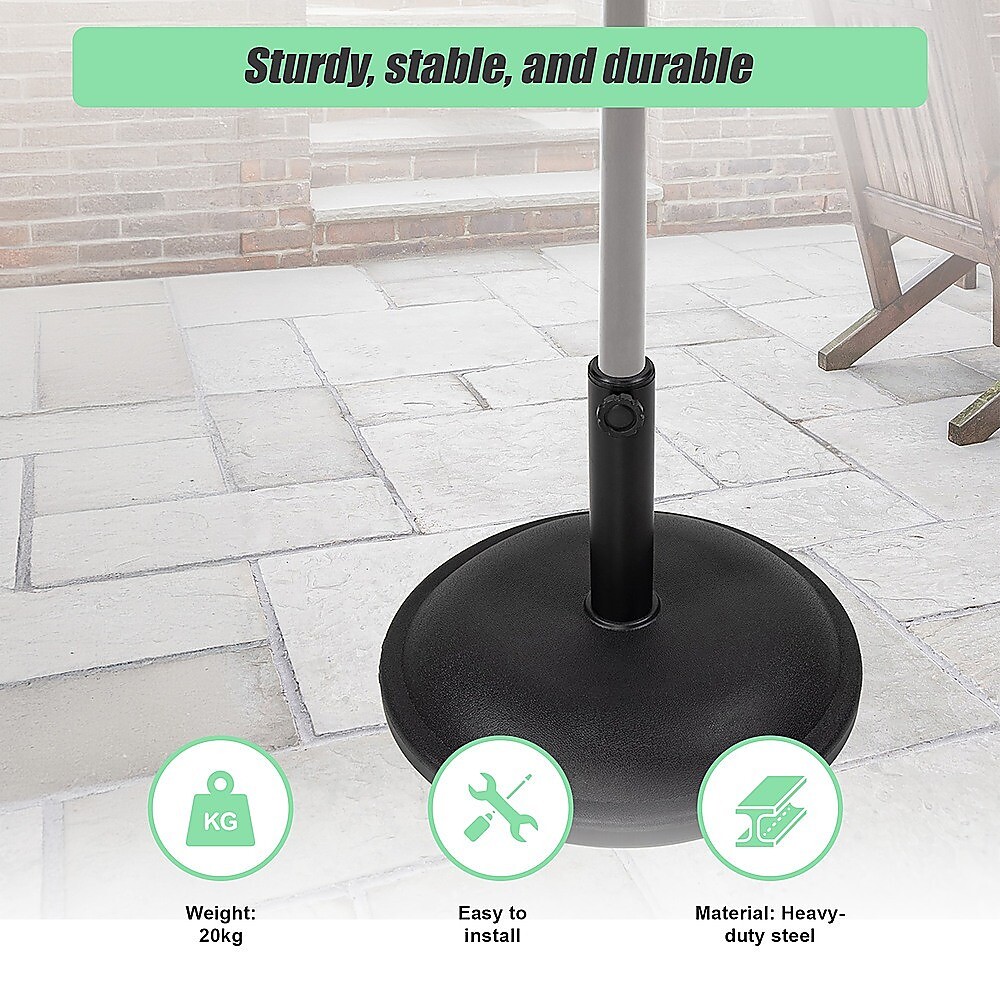 20kg Patio Sun Umbrella Base Durable Parasol Garden Stand Cement Round | eBay