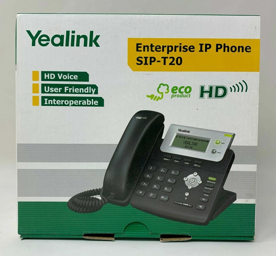 Yealink Enterprise IP Phone SIP-T20 HD Office Work 2 Lines Conference ...