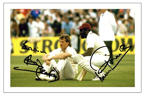IAN BOTHAM & VIV RICHARDS SIGNED PHOTO PRINT AUTOGRAPH CRICKET | eBay