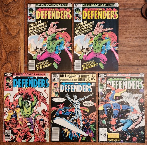 The Defenders Lot of 5 #78(2),80,101,110 Marvel Comics 1979-82 FN to FN ...