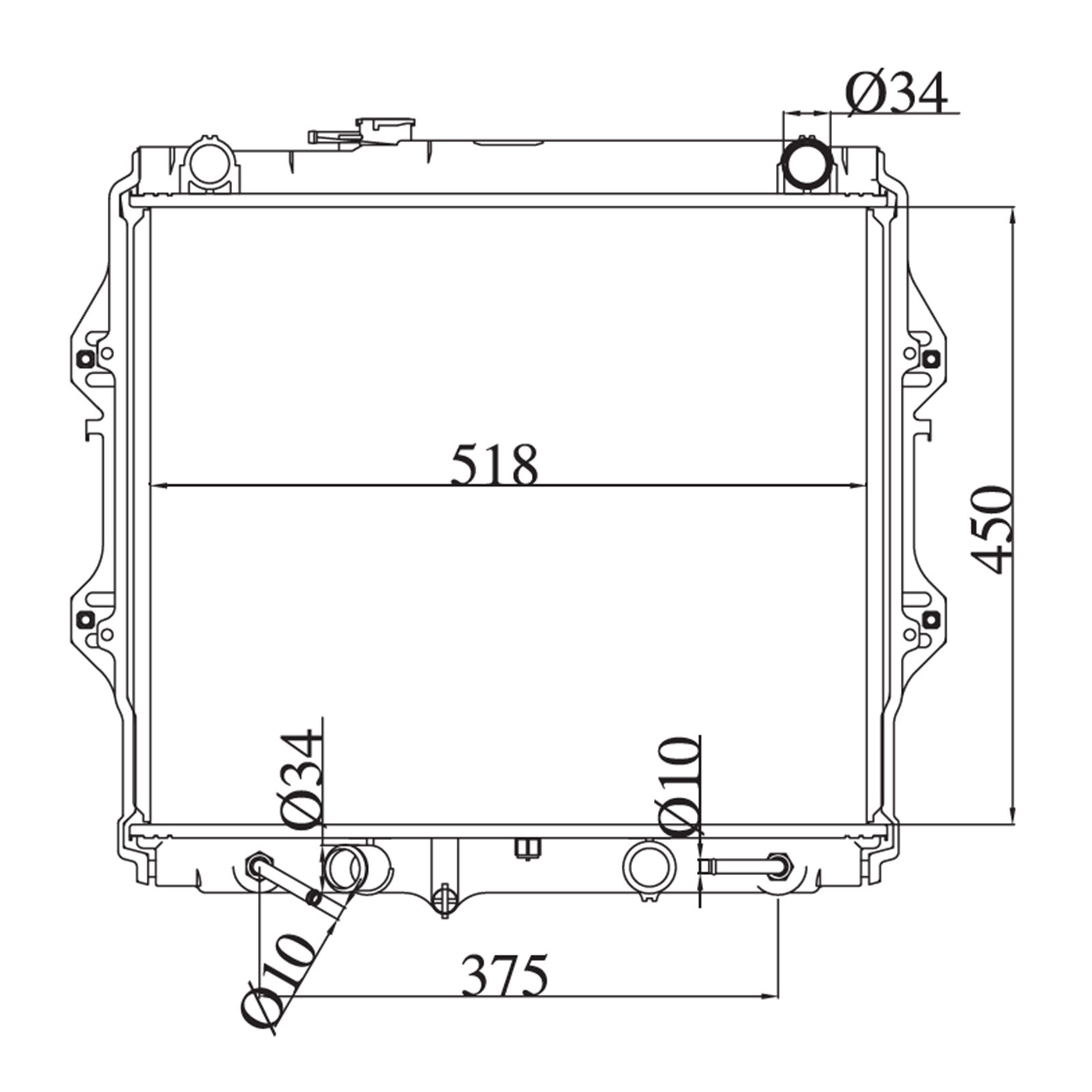 Radiator for Toyota Hilux RZN149R RZN169 RZN174 2.7L 3RZ-FE 97-05 Auto ...