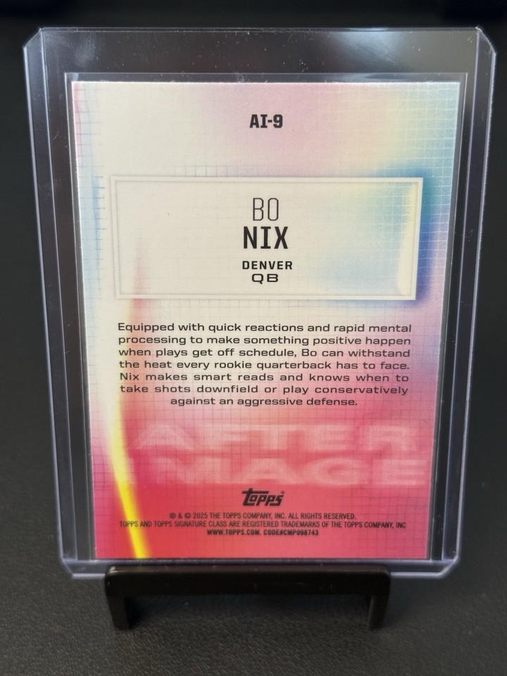 2024 Topps Signature Class - Bo Nix After Image #AI-9 - Denver Broncos ...