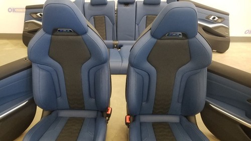 24 BMW M3 G80 INTERIOR SEAT AND DOOR PANEL SET FRONT AND REAR BLUE ...