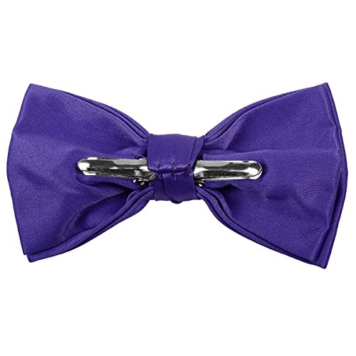Mens Clip On Bow Tie - Solid Color Bowties for Men Purple | eBay
