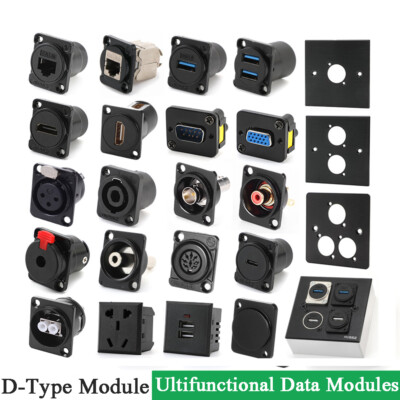 Panel Mount D Type USb3.0/2.0 Hdmi Female-Female Metal Connector Jack ...