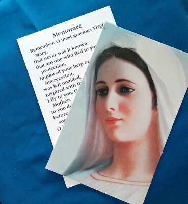 Memorare Prayer Blessed Virgin Mary Portrait Holy Card | eBay