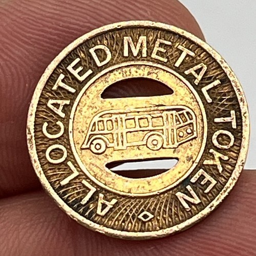 1951 ALLOCATED METAL TOKEN GOOD FOR ONE FARE Bus Coach Transit Token ...