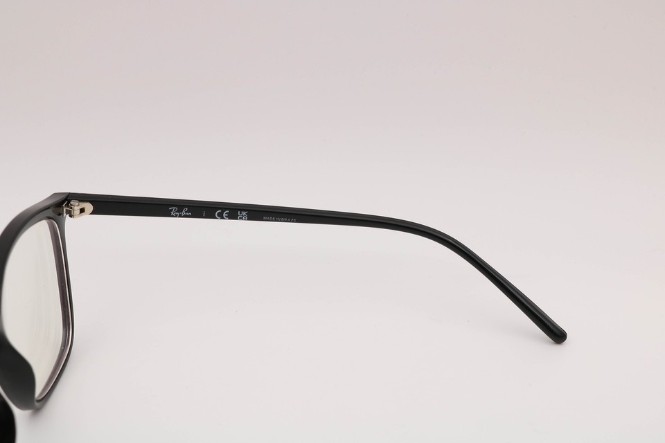 Ray-Ban Rb7185 2000 Polished Black Square Eyeglasses Frames 52-18-145 ...