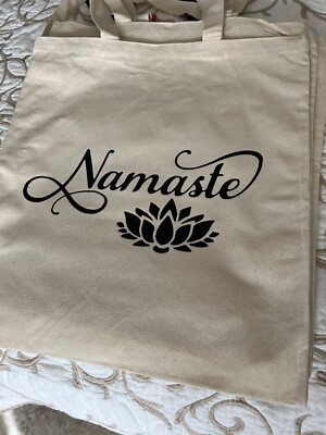 cotton tote bag - Namaste | eBay
