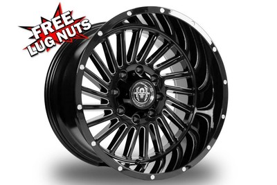 26 inch 26x12 Hardcore Offroad HC17 Black Milled wheels rims 8x6.5 ...