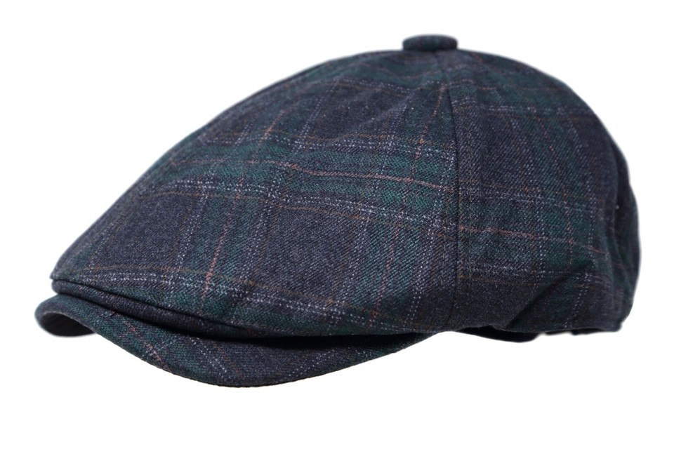 Men's Classic Cotton Blend Plaid Newsboy Applejack Cap Style, Quality ...