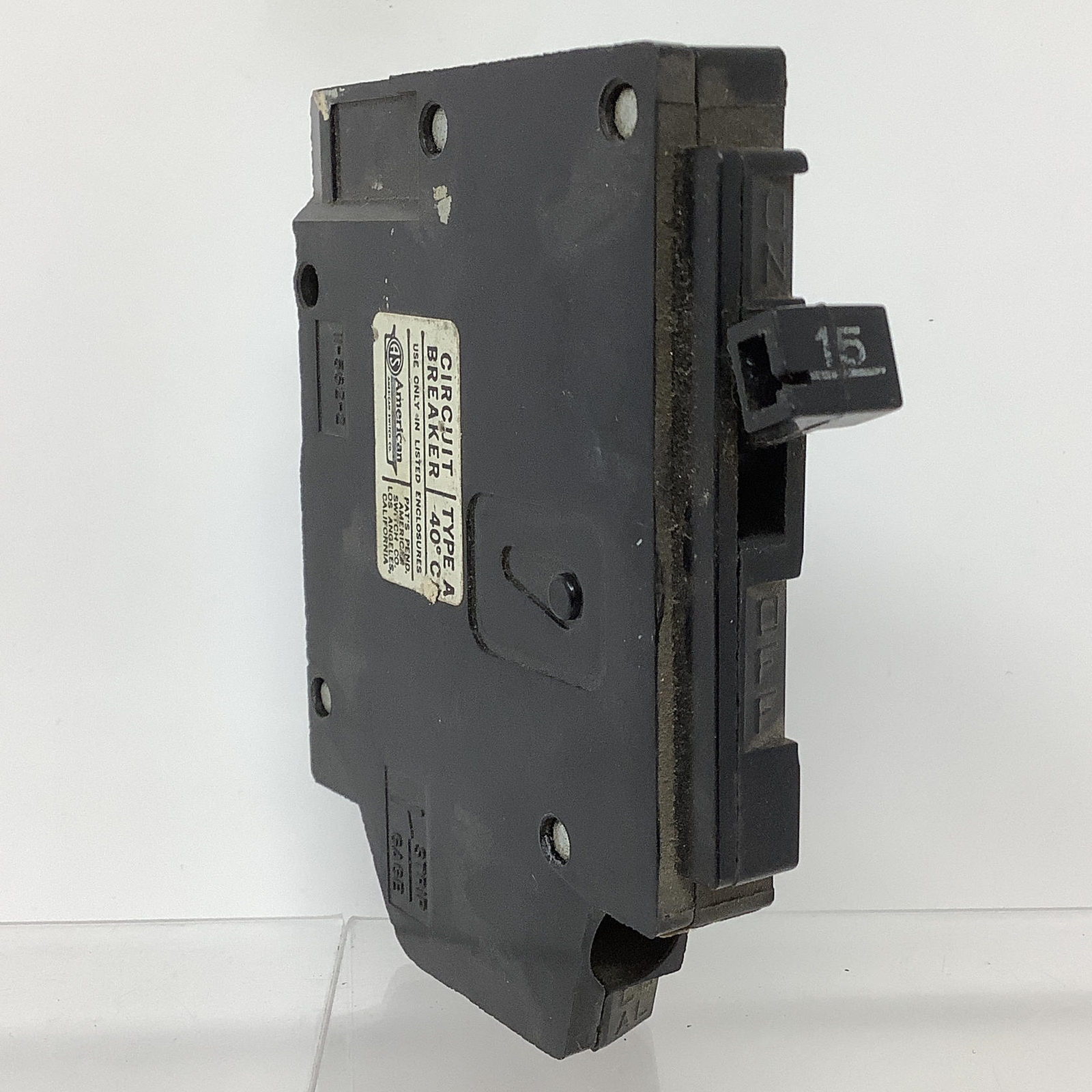 American Switch Co E16248 Black 1 Pole Unit Type A Circuit Breaker 120/ ...