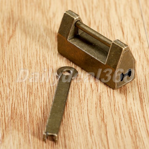 Chinese Old Style Lock Padlock & Key Jewelry Box Chest Cabinet ...