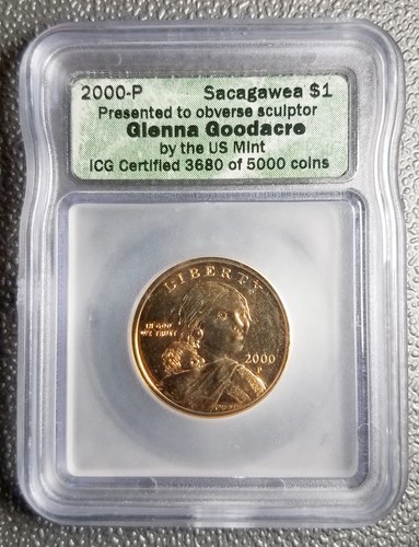 2000 P Sacagawea GLENNA GOODACRE PRESENTATION DOLLAR! Original ICG ...