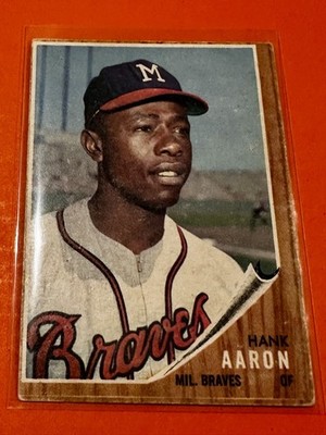 Topps 1958 Hank Aaron Milwaukee Braves #320 MLB Baseball Trading Card ...
