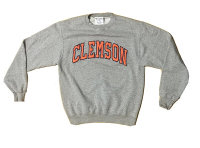 Clemson Tigers Sweater Womens Small Gray Champion Pullover Crew Neck ...