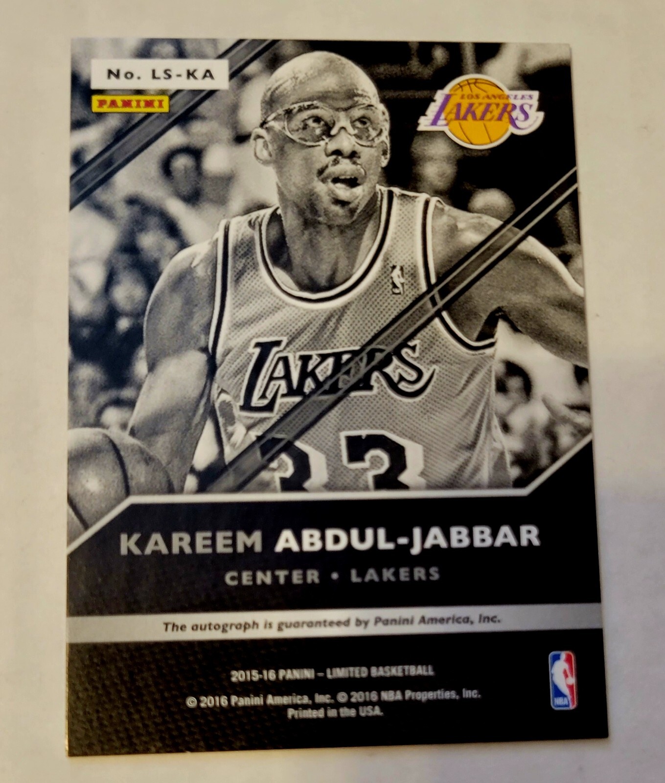 KAREEM ABDUL-JABBAR 2015 PANINI LIMITED AUTO AUTOGRAPH CARD #3/35! | eBay
