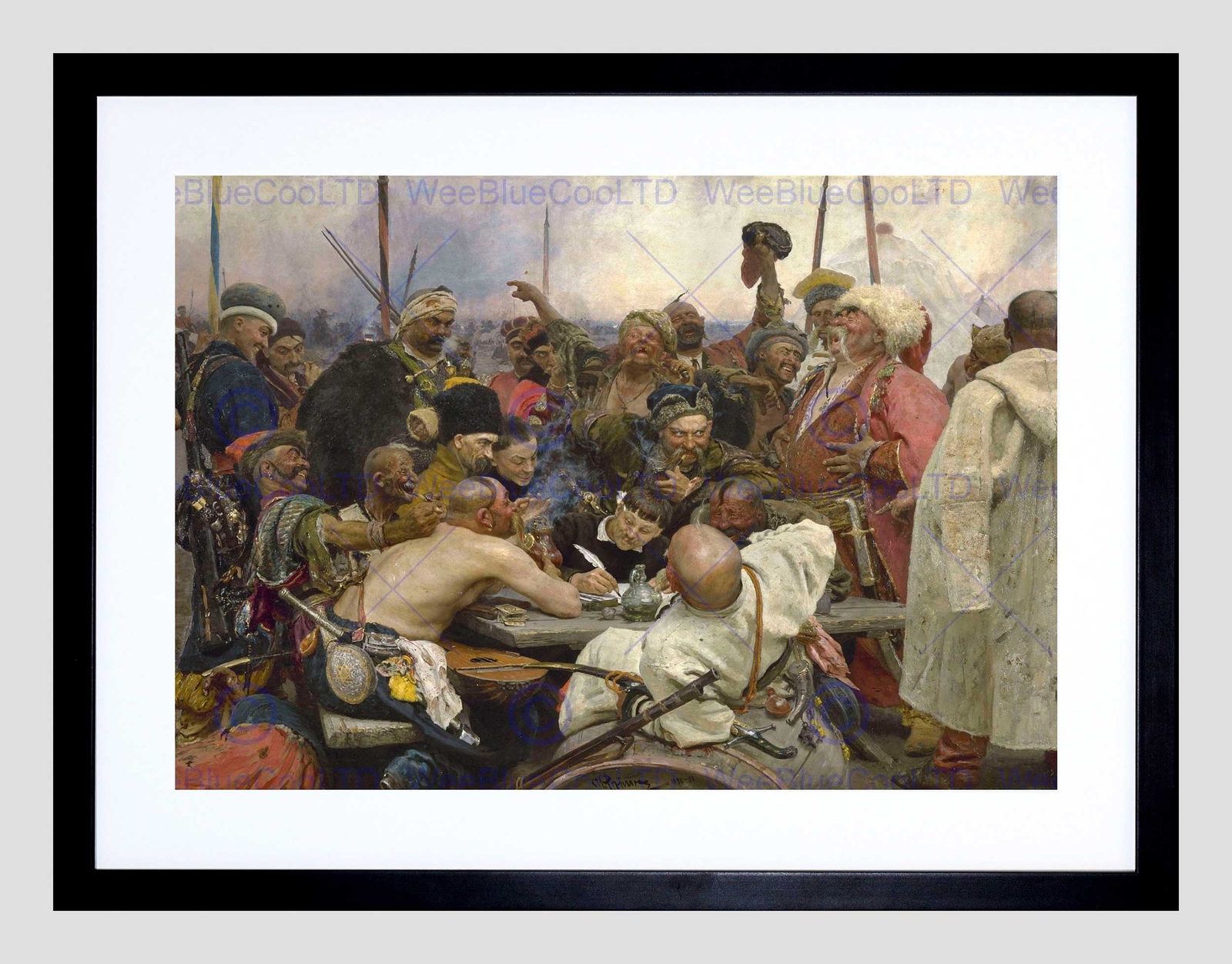 REPIN COSSACKS OLD MASTER BLACK FRAMED ART PRINT B12X408 | eBay
