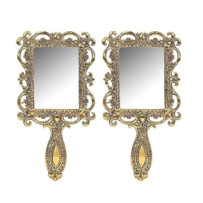 Aluminium Frame Hand Mirror Gold Plated Combo Pack | eBay