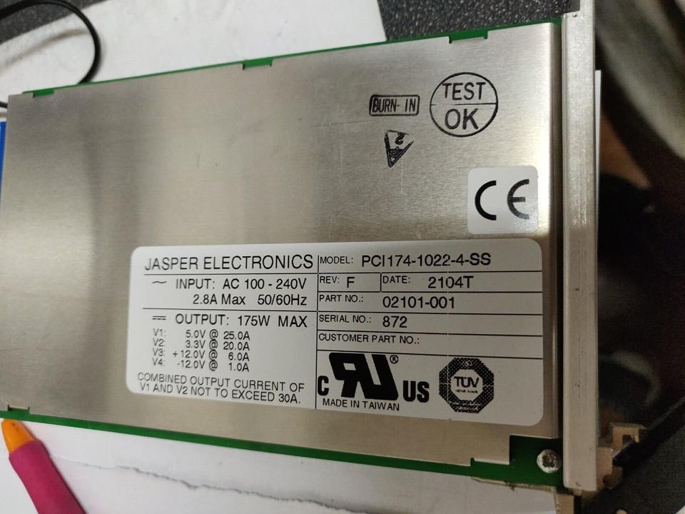 JASPER ELECTRONICS PCI174-1022-4-SS 175W MAX CompactPCI cPCI POWER SUPPLY | eBay