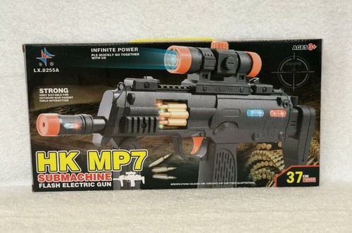 Kids MP7 HK Submachine Flash Electronic Toy Gun 37cm Long Rotating ...