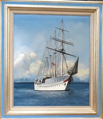 Hugh Bullock Sr original oil painting "Sailboat" 27 by 31" | eBay
