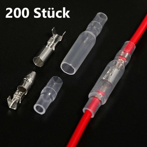 200Pcs Rundstecker + Rundsteckhülsen set 3,9mm Steckverbinder für Auto ...
