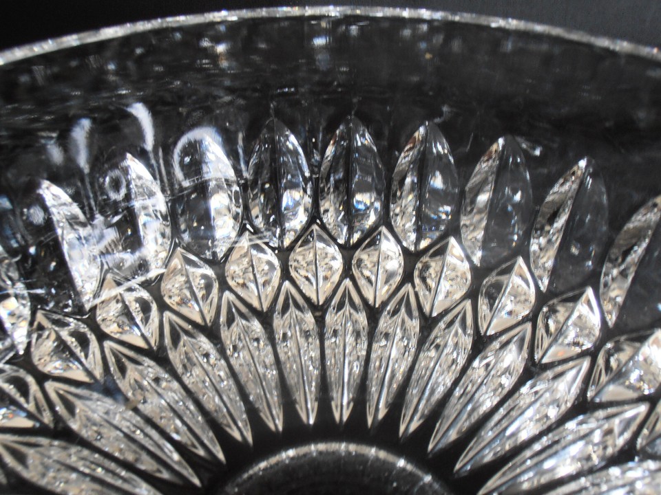 Fine Full Lead Crystal Centerpiece Fruit Bowl Large 8" Gorham Althea W ...