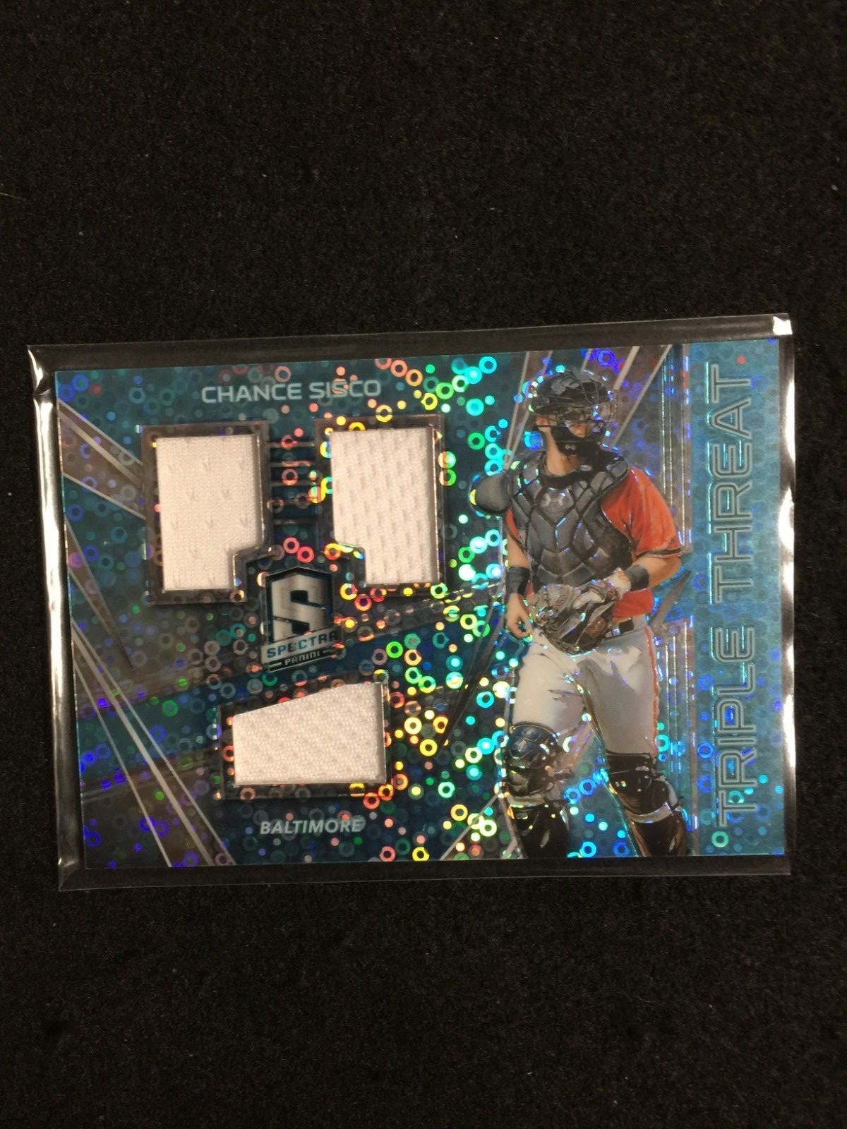 2018 Panini Spectra Triple Threat 39/99 Prism Chance Sisco Game Used # ...