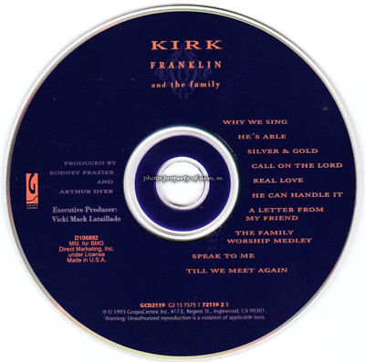 Kirk Franklin and the Family: Self-Titled 1993 CD - CD ONLY in a jewel ...