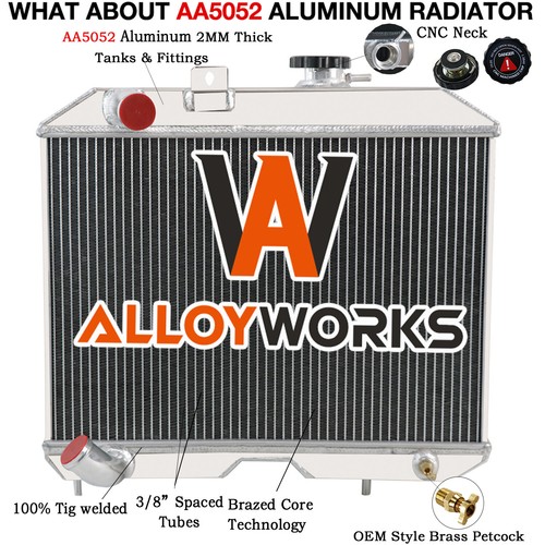 3-Row Aluminum Radiator Fit Jeep Willys CJ2 M38 MB GPW 1941-1952 2.2L ...
