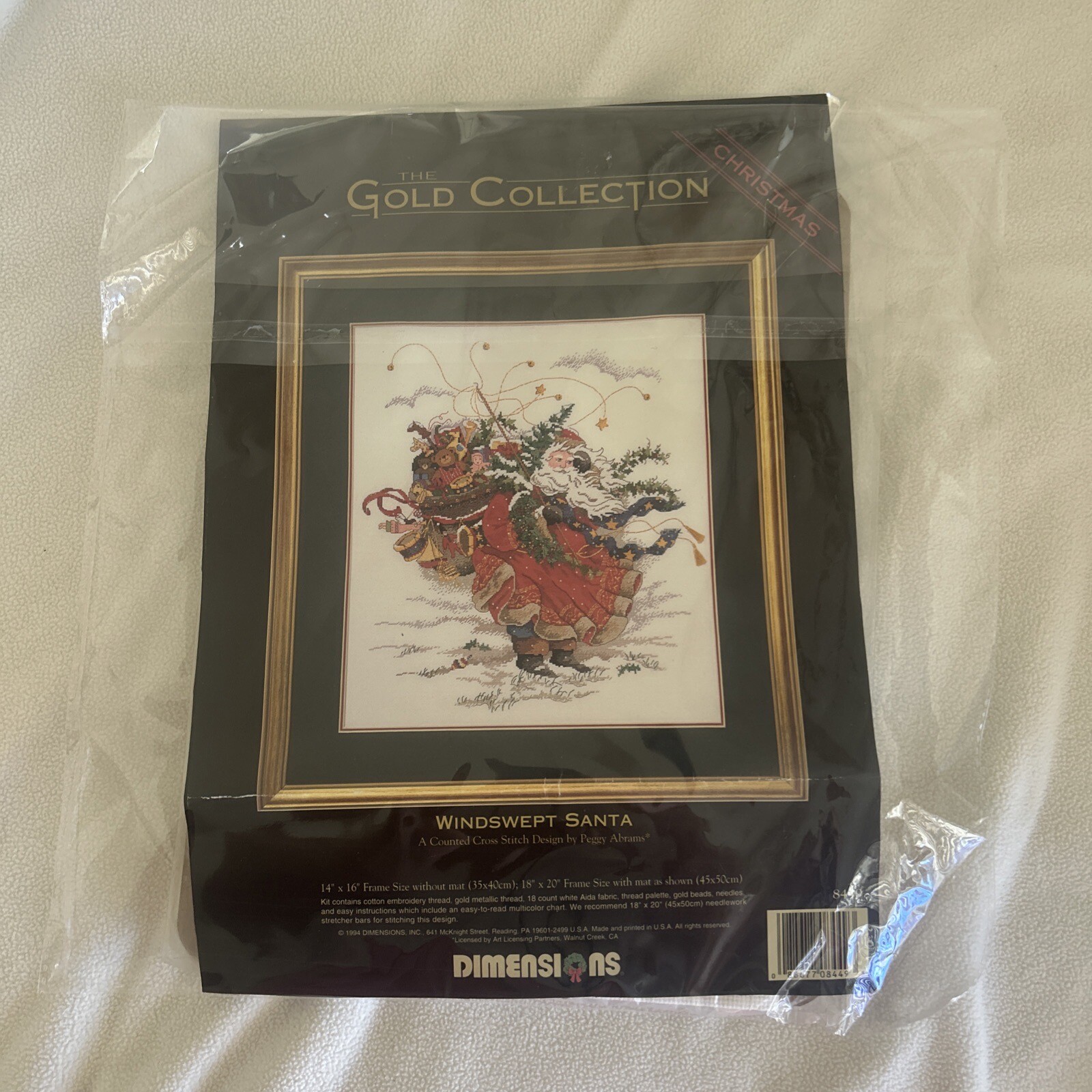 Dimensions Windswept Santa Gold Collection 8449 Counted Cross Stitch ...