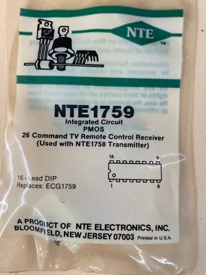 NTE Electronics NTE1759 INTEGRATED CIRCUIT PMOS 26 COMMAND TV REMOTE ...