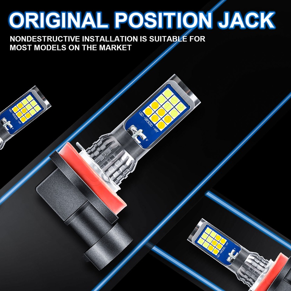H11 H8 White Yellow LED Fog Light Bulbs Dual Color Switchback Bright ...