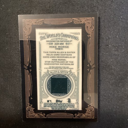 2012 Topps Allen & Ginter's - Framed Mini Relics #AGR-MM Mike Morse ...