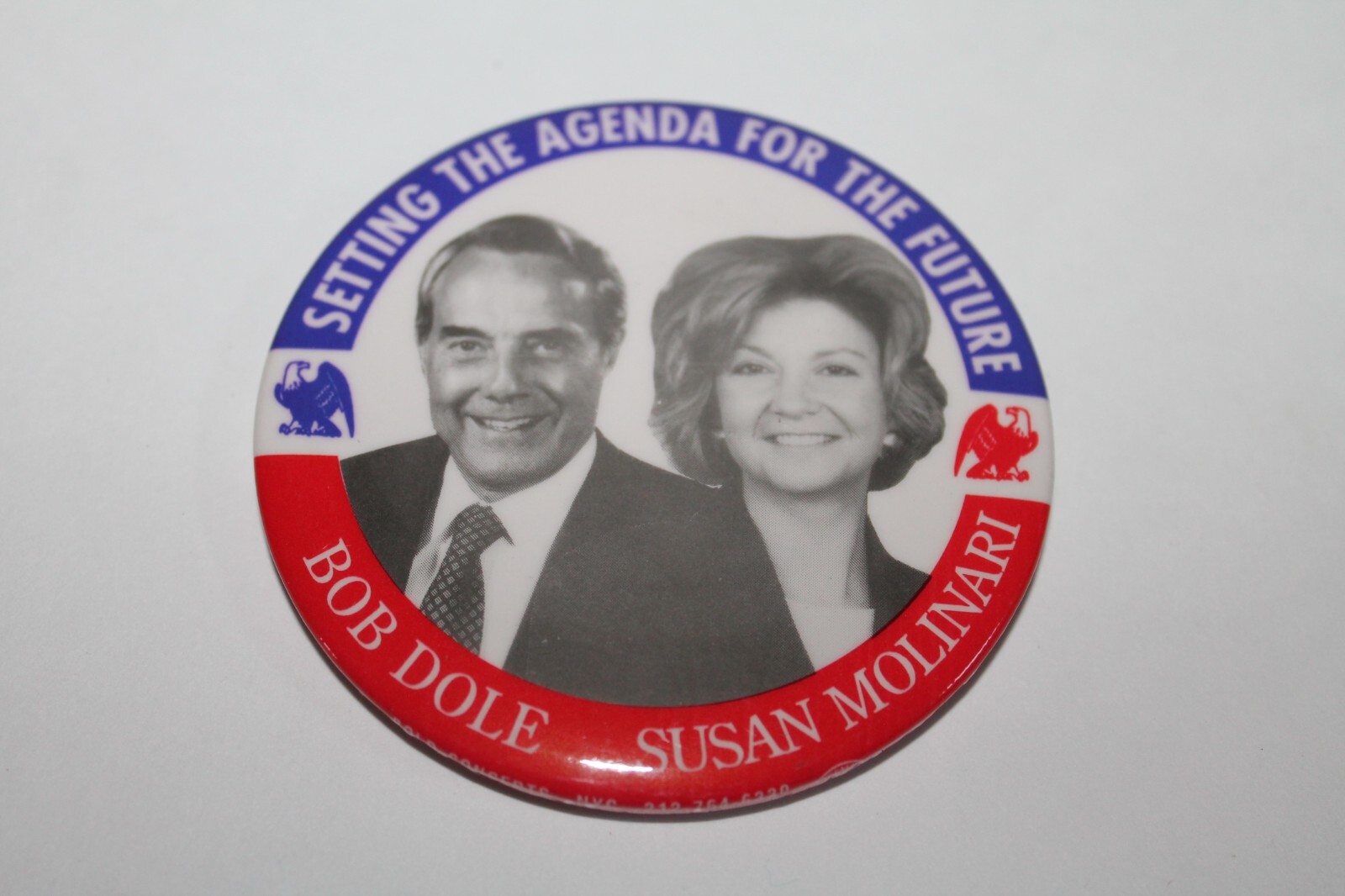 Bob Dole 1996 Presidential Campaign button pin 3" Bob Dole & Susan ...