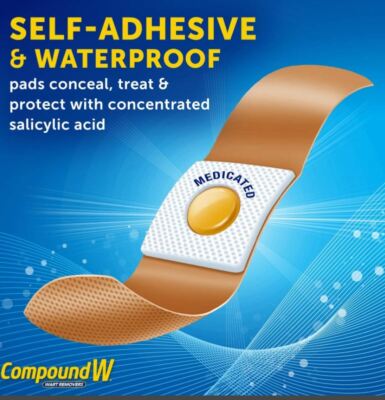 Wart Tag Remover 2 PLASTERS Verruca Treatment Compound W Max Strength ...